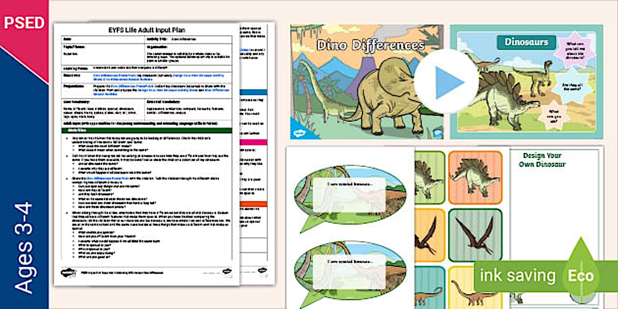 EYFS PSED Dino Differences Adult Plan and Resource Pack