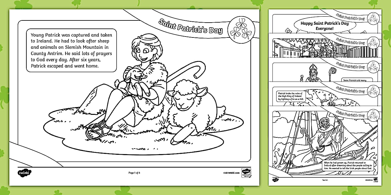 Saint Patrick's Day Colouring Pages (teacher made) - Twinkl