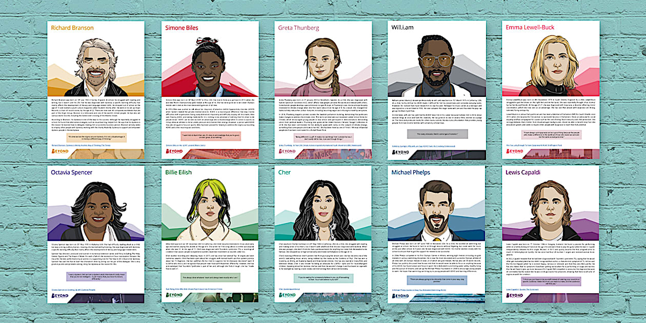 Famous Neurodivergent Individuals Display Pack - Twinkl