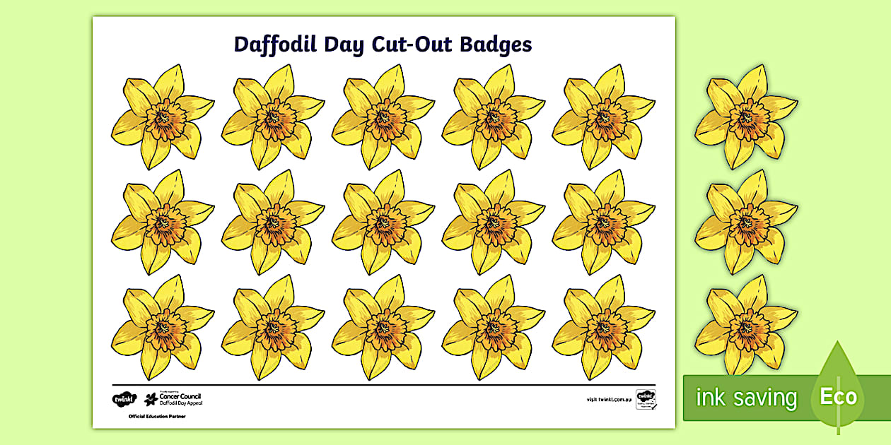FREE! - Cut-Out Daffodil Day Badges Paper Craft | Twinkl