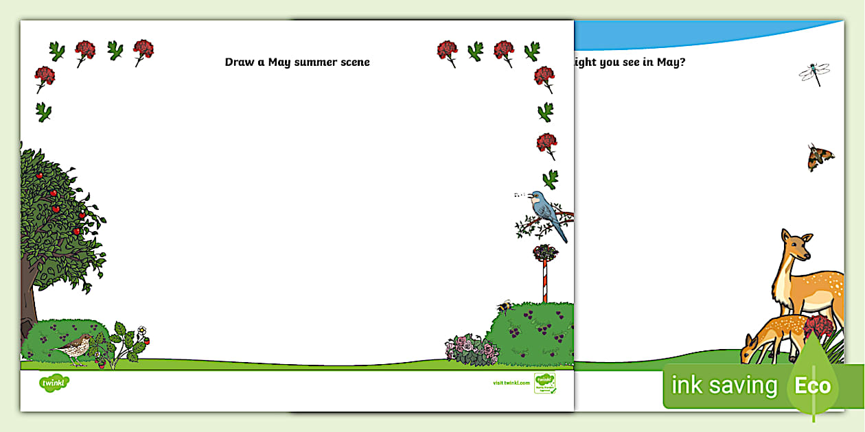 May Drawing Prompts Worksheets | Twinkl May Resources