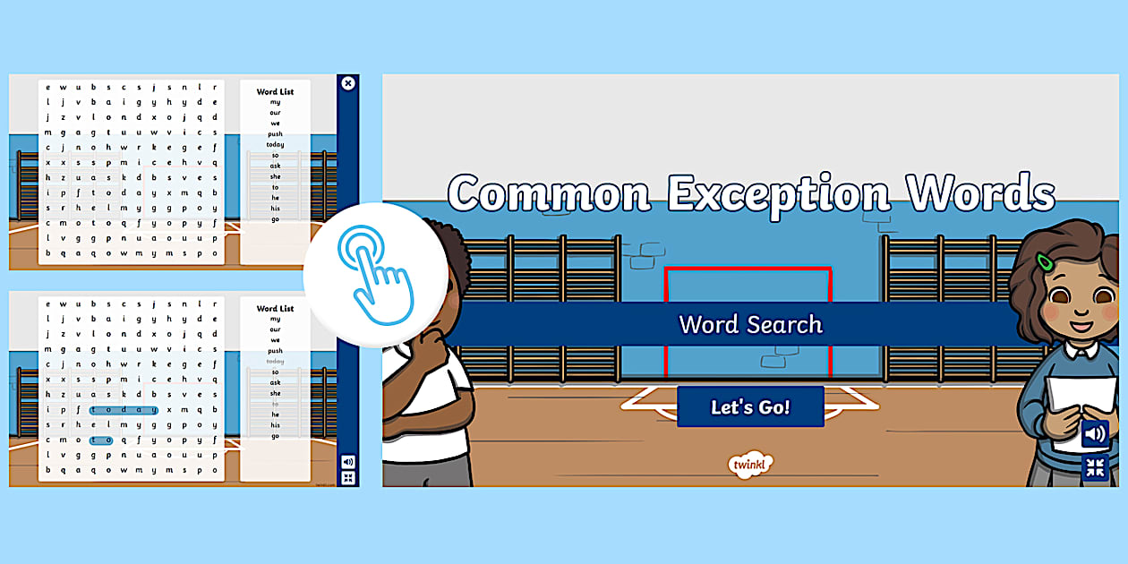 Year 1 Common Exception Words Interactive Word Search - English
