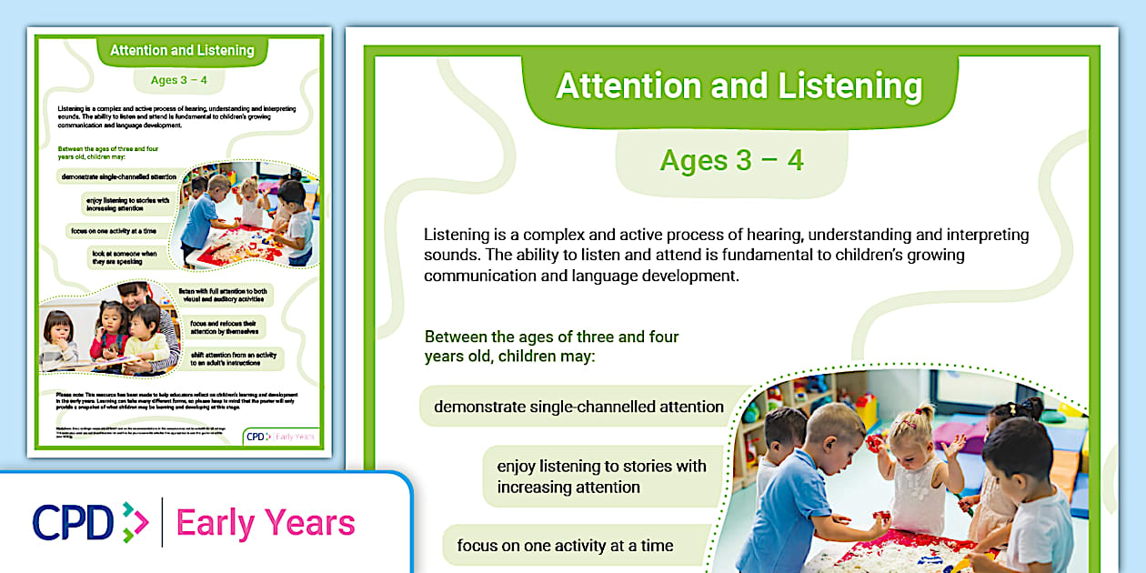 Attention and Listening (Ages 3-4) | EYFS CPD | Twinkl