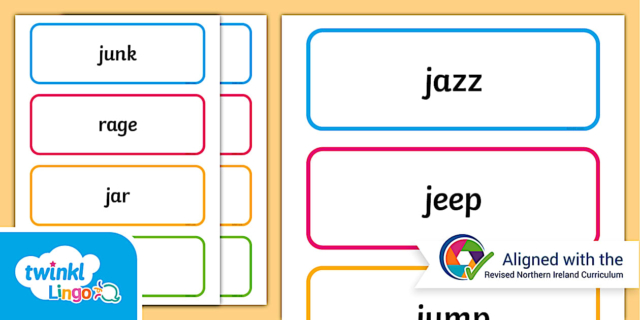 Linguistic Phonics Stage 5/6 Phase 3a 'j' Sound Word Cards