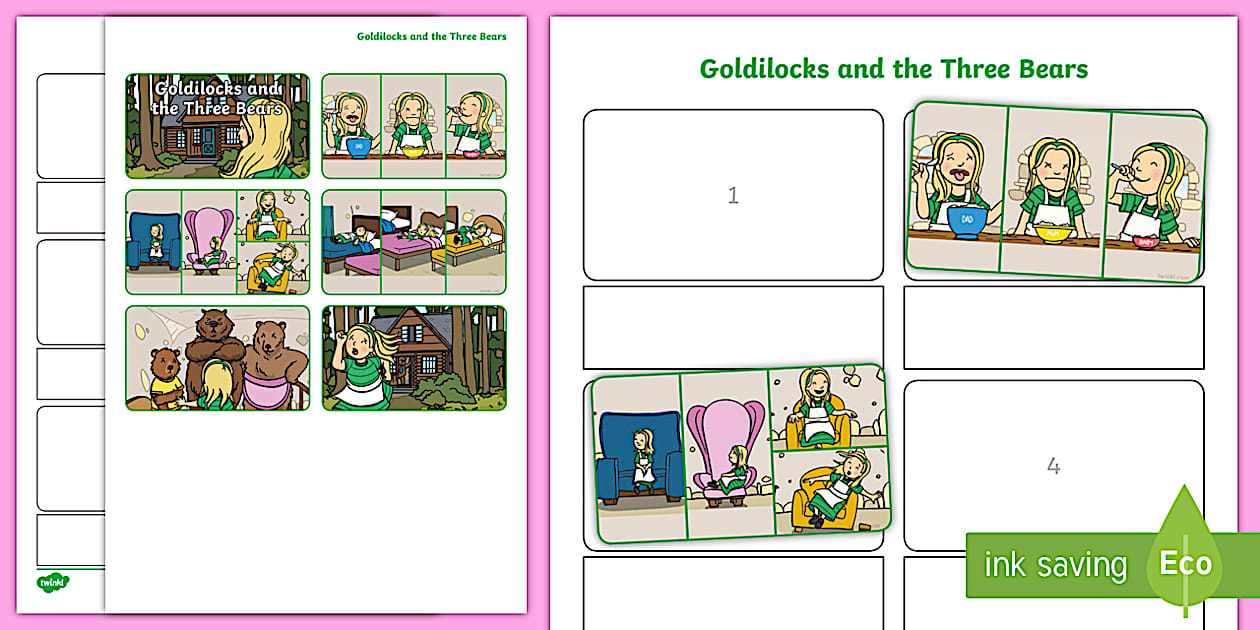 Editable Goldilocks and the Three bears Story Sequencing Simplified ...