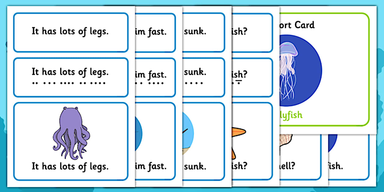 Under the Sea Simple Sentence Cards - ESL Sentence Resources