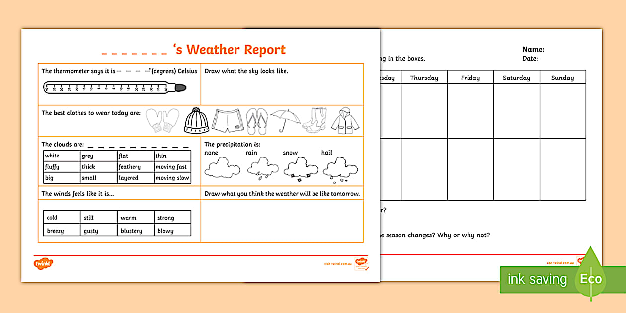 Weather Worksheets | Seasons | Temeperatures (teacher made)