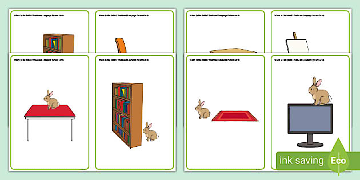 Where Is the Rabbit? Positional Language Picture Cards