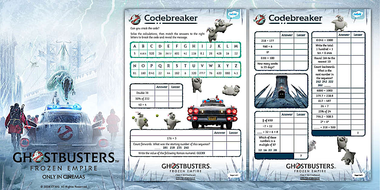 FREE! - 👉 Ghostbusters: Maths Codebreaker [Ages 9-11]
