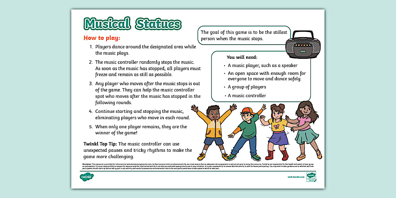 Musical Statues Game Instructions (Teacher-Made) - Twinkl
