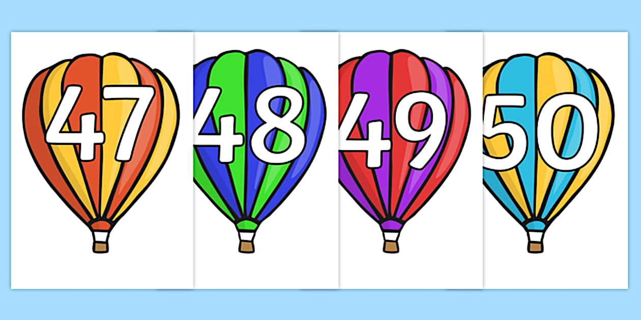 Numbers on Balloons (teacher made) - Twinkl