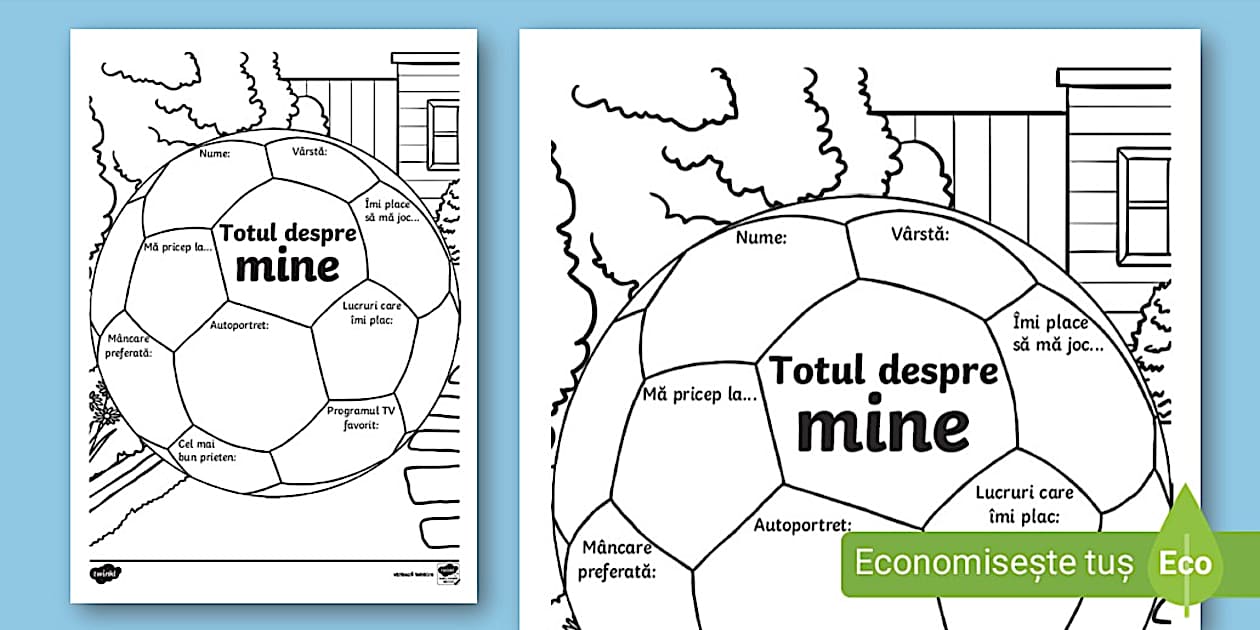 Totul despre mine – Fișă de lucru cu minge - Twinkl