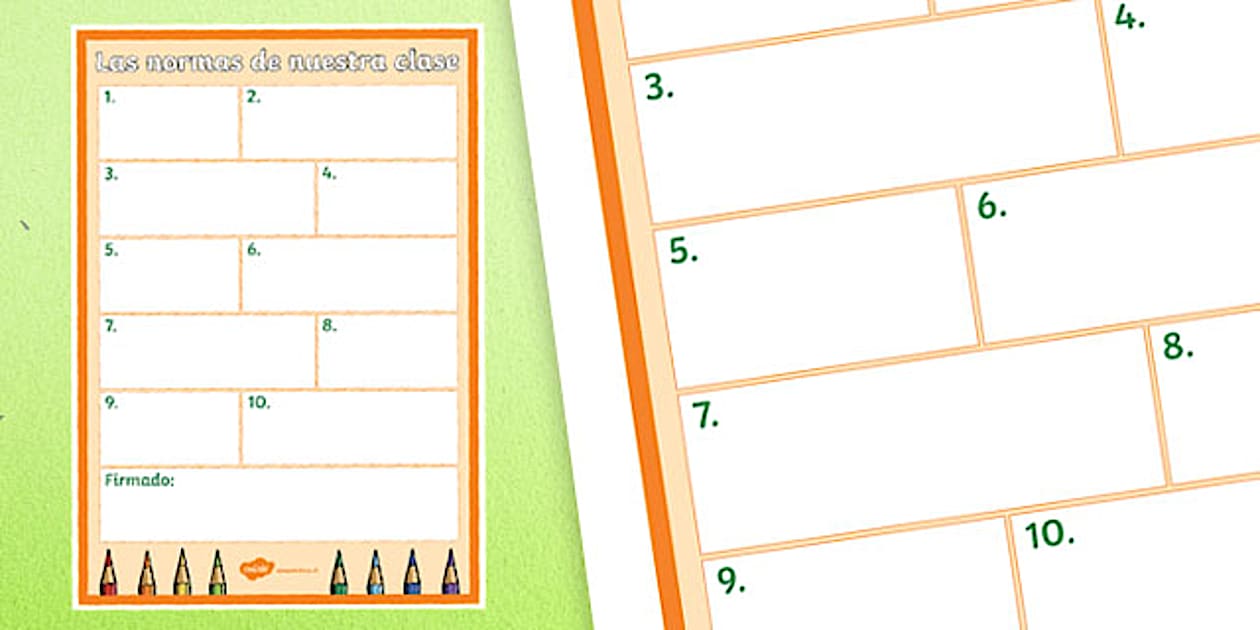 Editable Plantilla - Las normas de nuestra clase - Twinkl