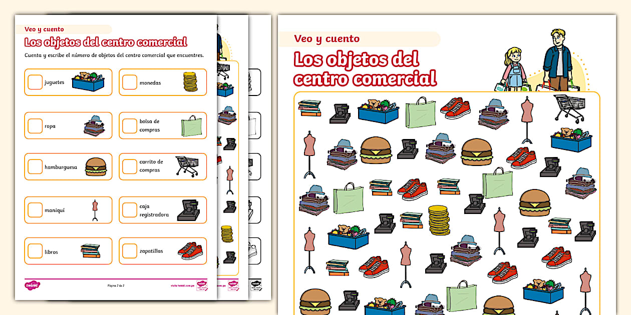 Atención y concentración: contar la cantidad de objetos versión el centro