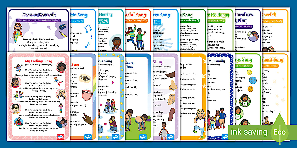 EYFS All About Me Songs and Rhymes Resource Pack - Twinkl
