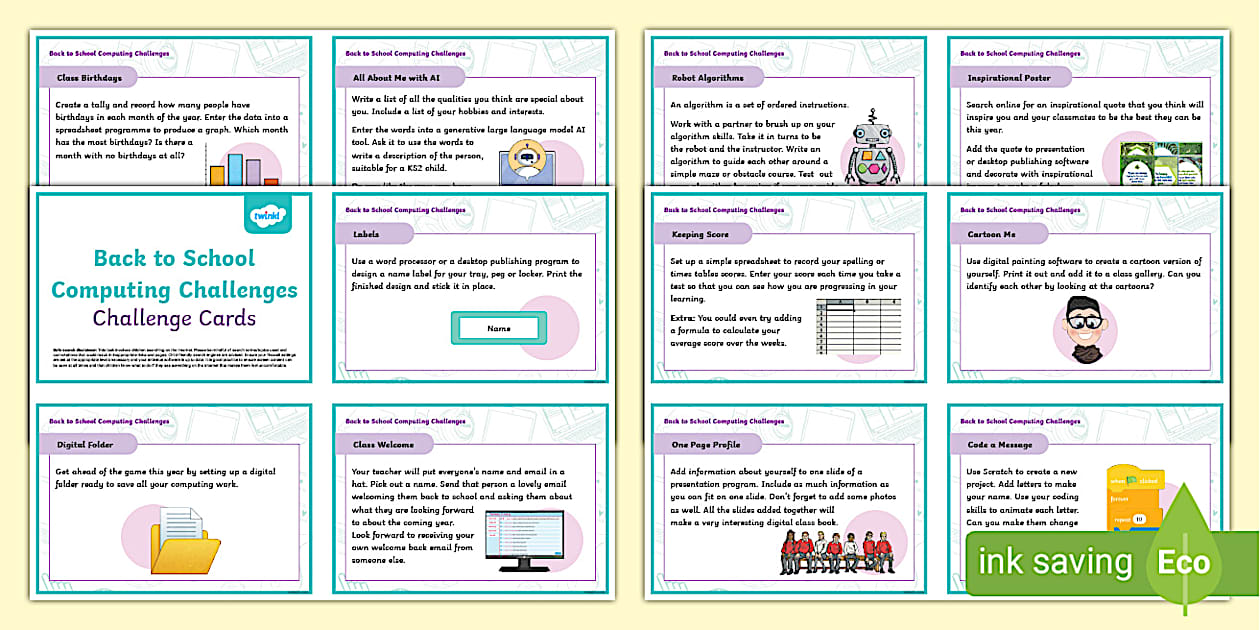 Back to School Computing Challenges KS2 (teacher made)