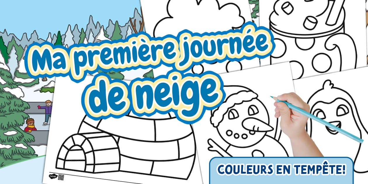 Feuilles de coloriage : Ma première journée de neige