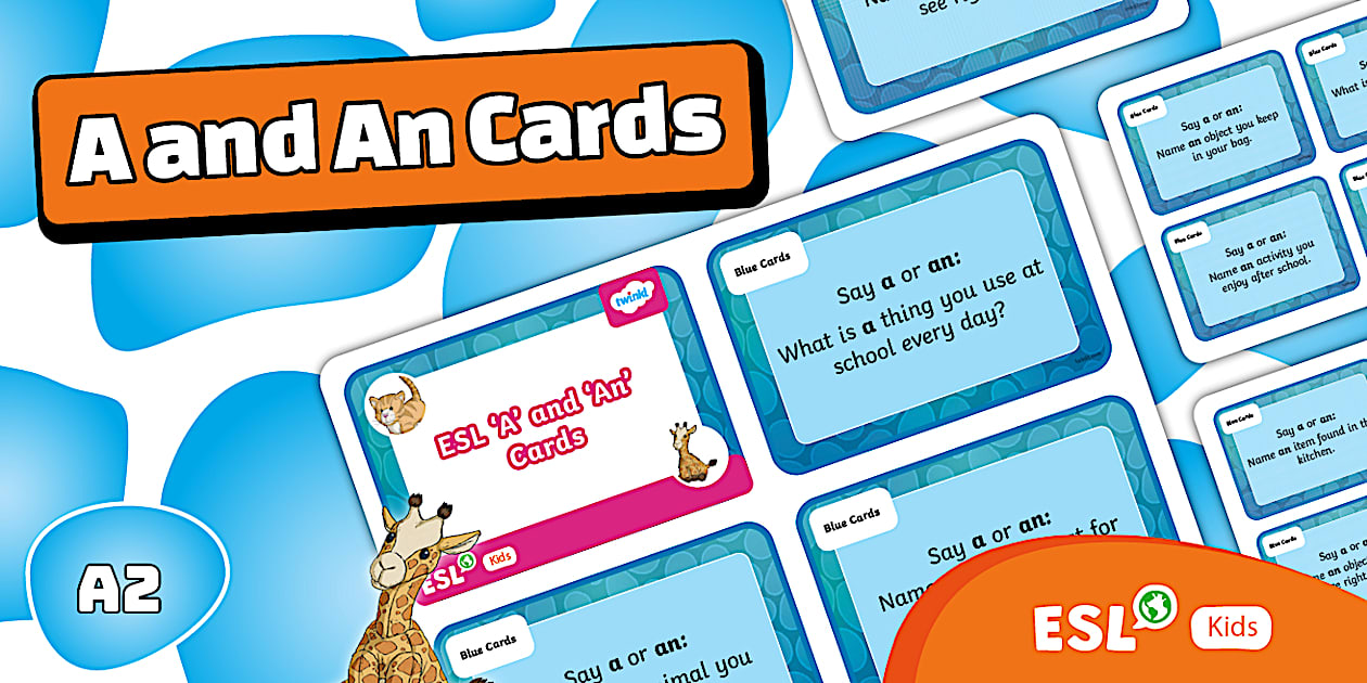 ESL A and An Cards [Kids, A2]