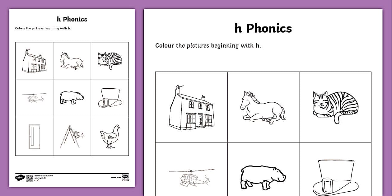 h Phonics Colouring Worksheet / Worksheet
