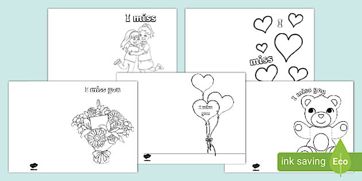 I Miss You Cards (teacher made) - Twinkl