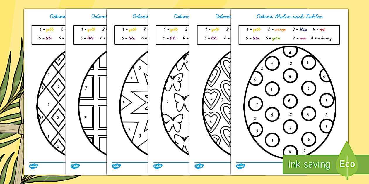 Easter Colour by Number German - Twinkl
