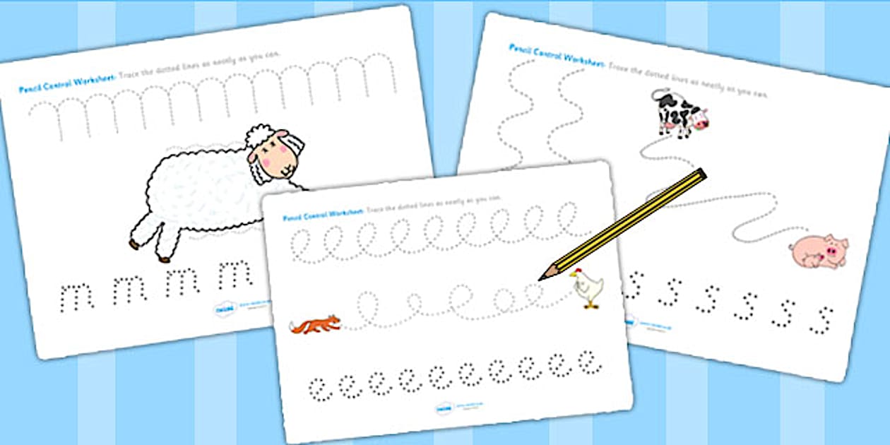 Pencil Control Sheets to Support Teaching on Farmyard Hullabaloo