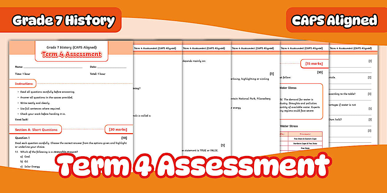 Grade 7 - Geography - Term 4 - Assessment (CAPS aligned)