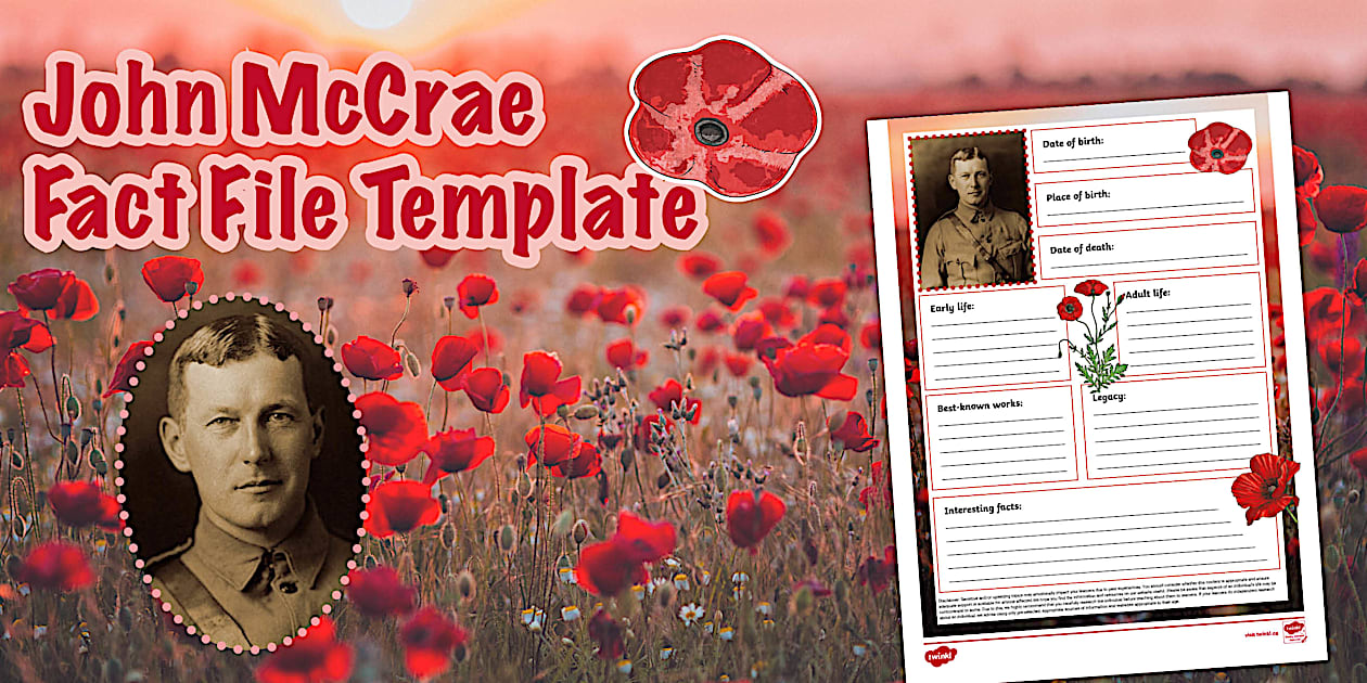 * NEW * John McCrae Fact File Template