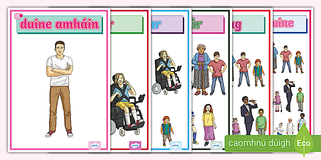 Gaeilge-Counting People in Irish (Display Posters) - Twinkl