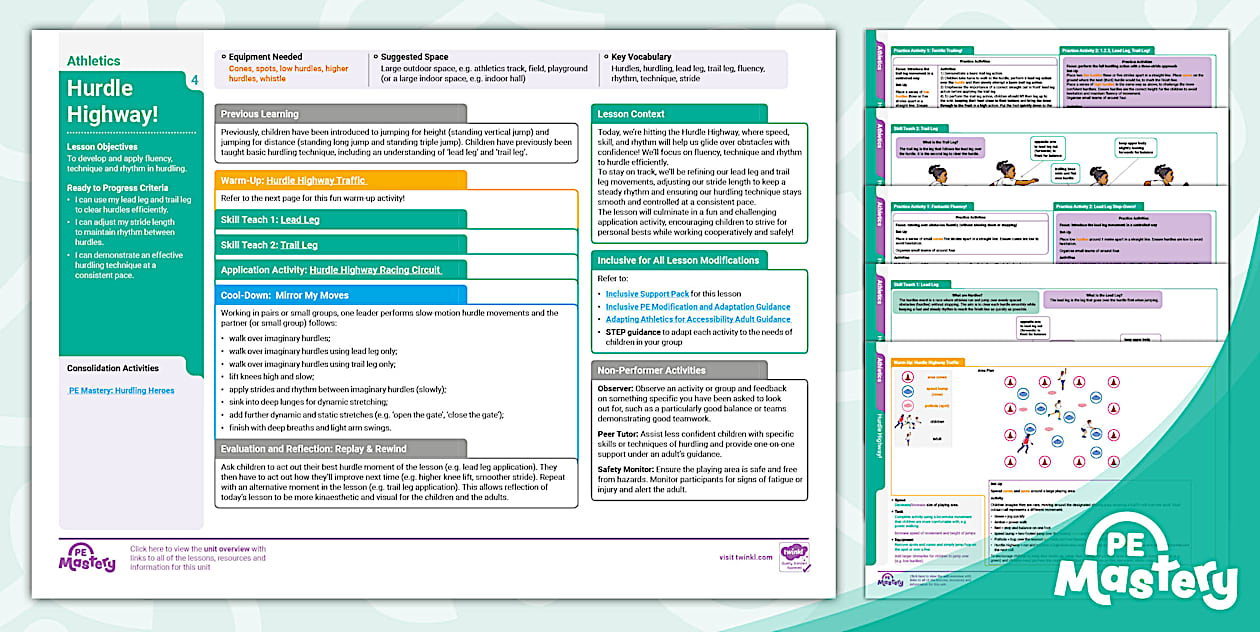 PE Mastery: Athletics Hurdling Lesson Pack (teacher made)