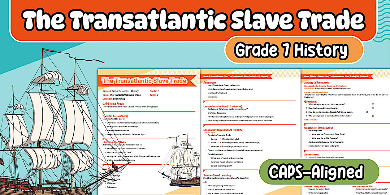 Grade 7 History The Transatlantic Slave Trade Lesson Plan
