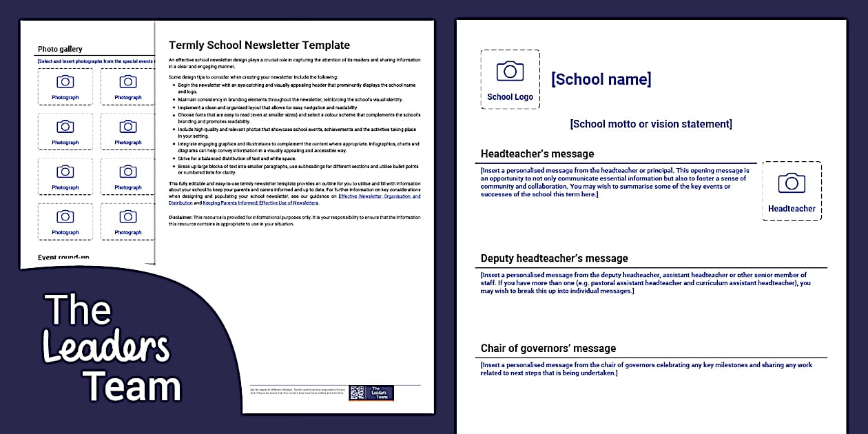 Termly School Newsletter Template - SLT (Lehrer gemacht)