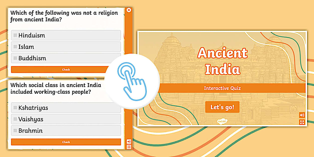 Sixth Grade Ancient India Interactive Quiz (teacher made)