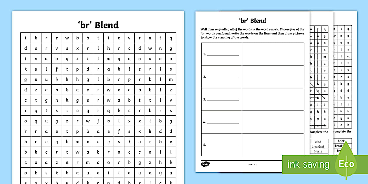 'br' Blend Word Search (teacher made) - Twinkl
