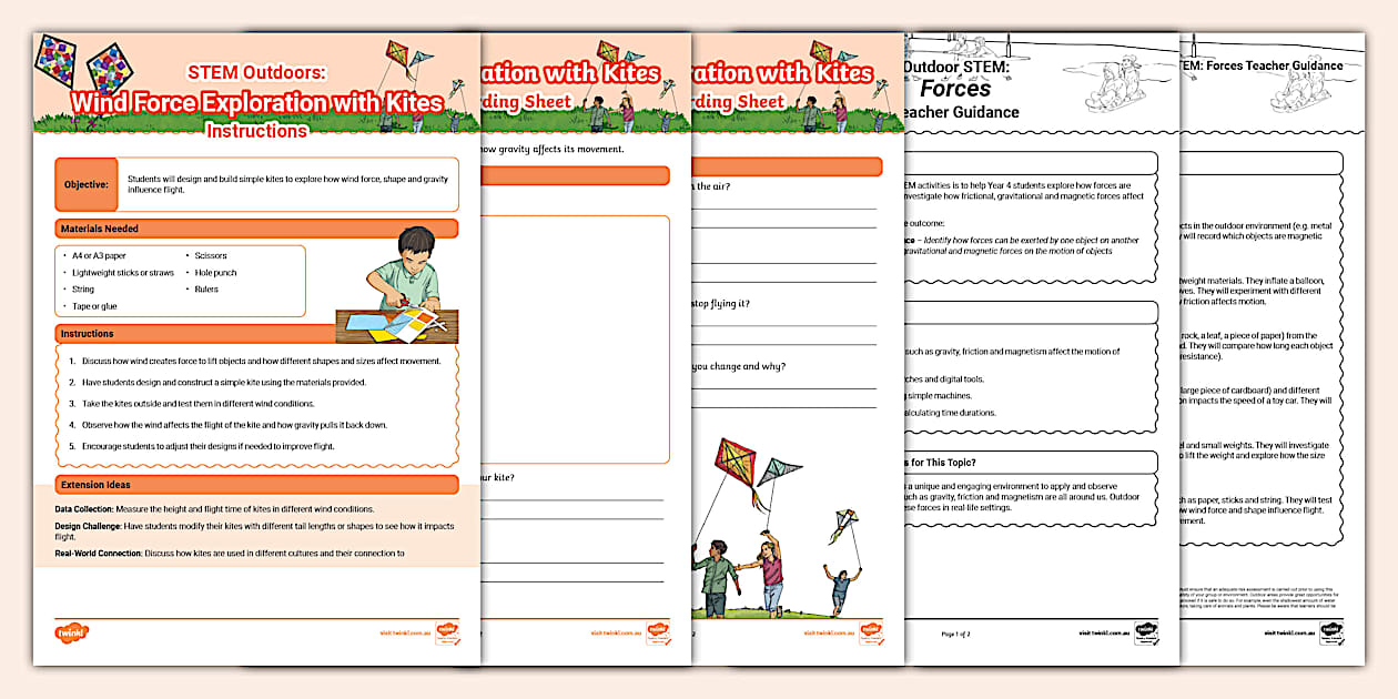 STEM Outdoors: Wind Force Exploration with Kites - Twinkl