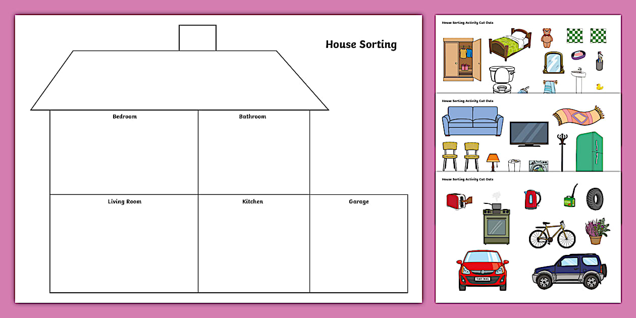 Workstation: House Sorting Activity - Workstation Pack
