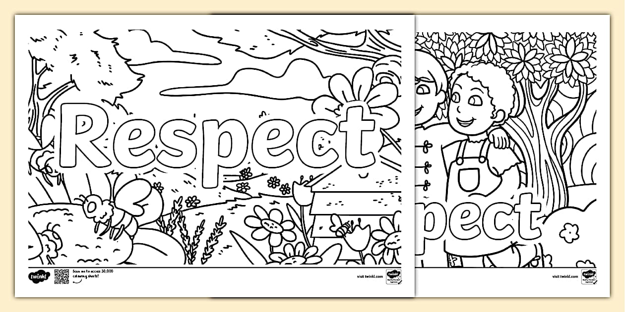 Respect Colouring Pages (teacher made) - Twinkl