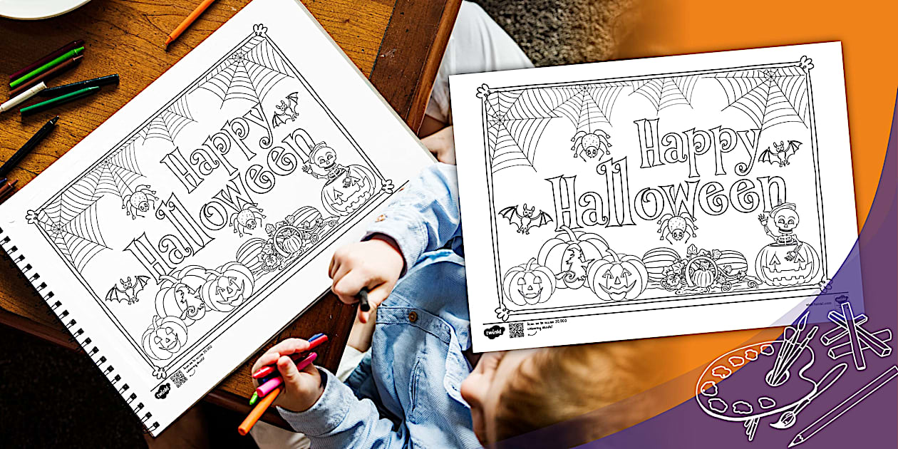 Happy Halloween Mindfulness Colouring Activity Poster