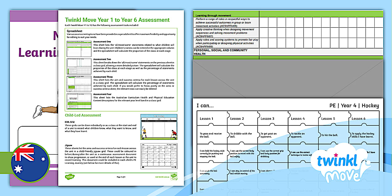 Move PE Year 4 Hockey Assessment Pack (Teacher-Made)