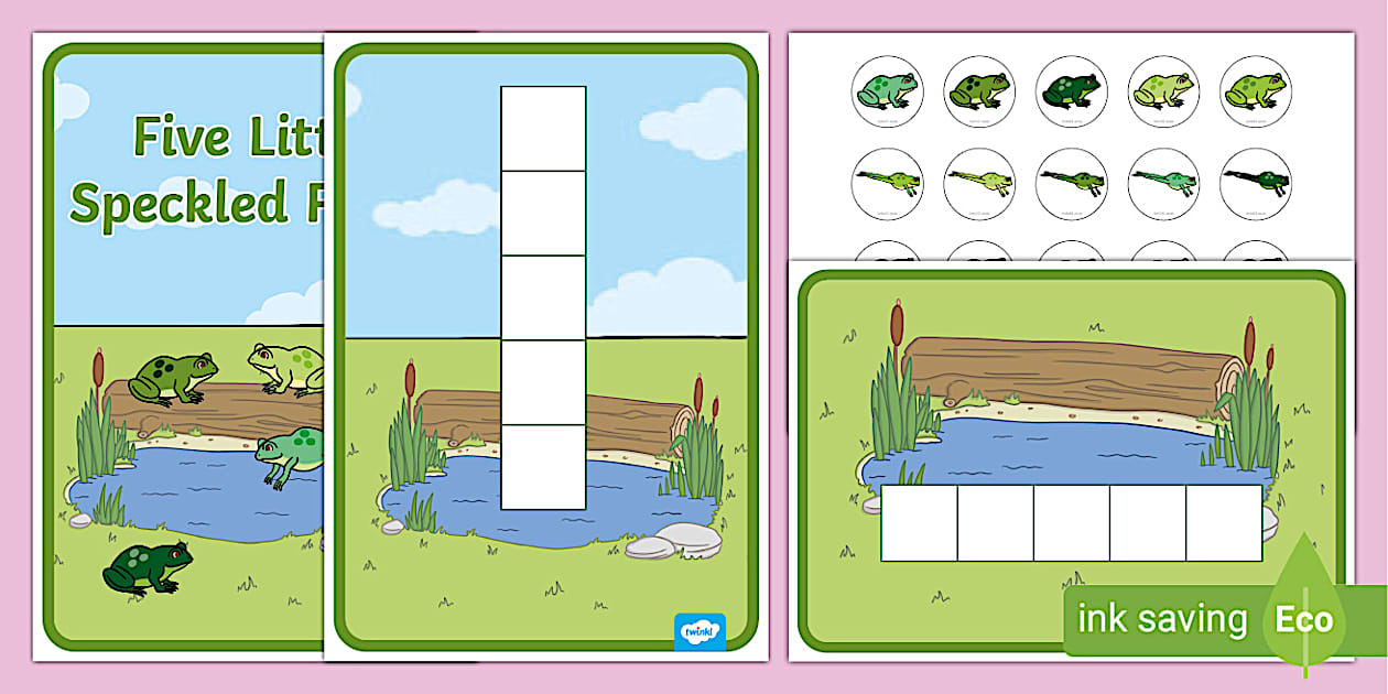 👉 Five Little Speckled Frogs Five-Frame and Counters