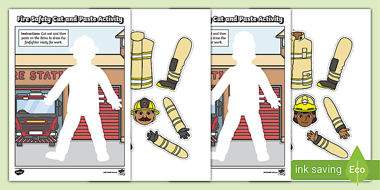 Fire Safety Cut and Paste Activity (Lehrer gemacht) - Twinkl