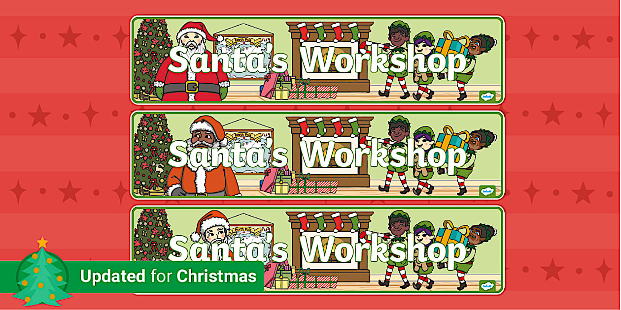 Welsh Santa's Workshop Display Banner (professor feito)