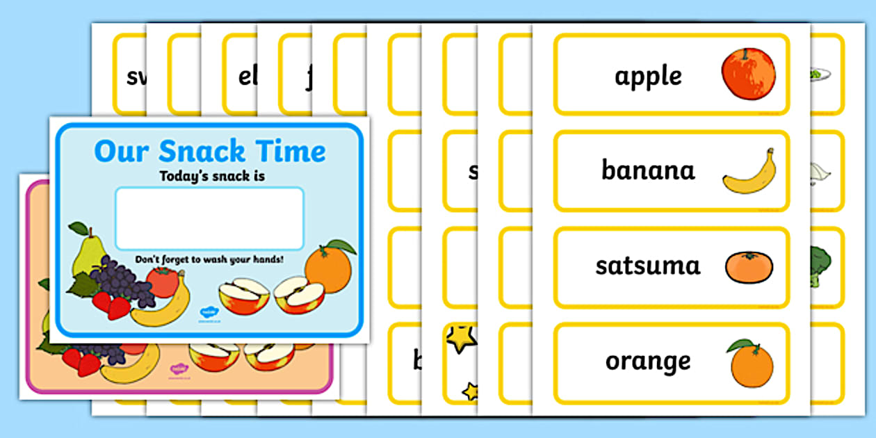 Editable Snack Posters and Labels (teacher made) - Twinkl