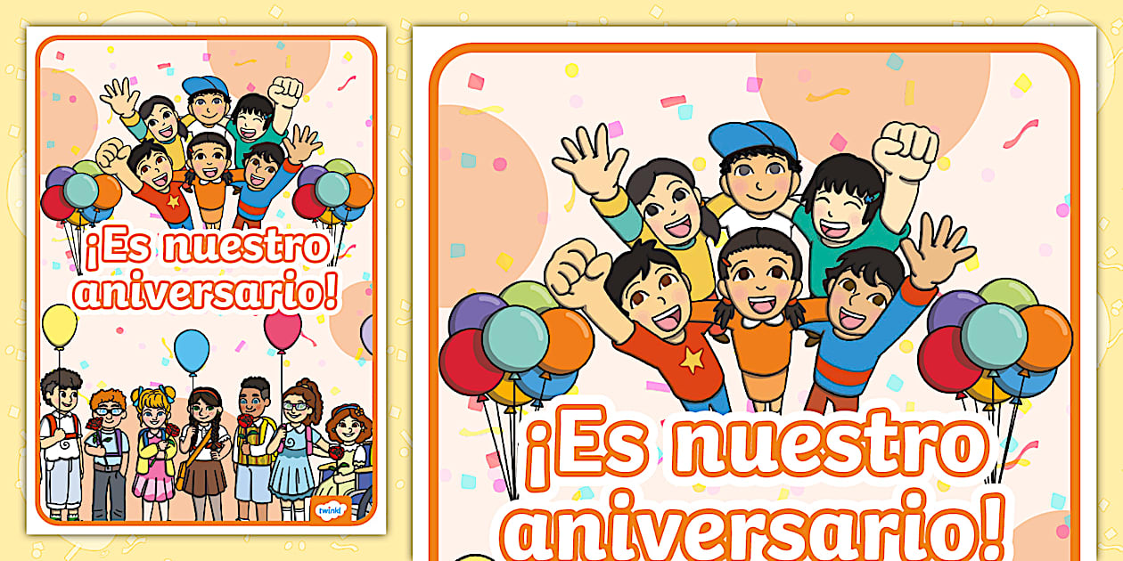 Afiche de aniversario del colegio (teacher made) - Twinkl