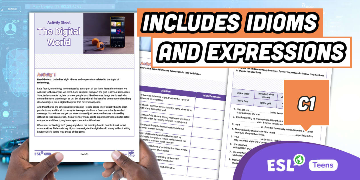 ESL The Digital World Activity Sheet [Teens, C1]