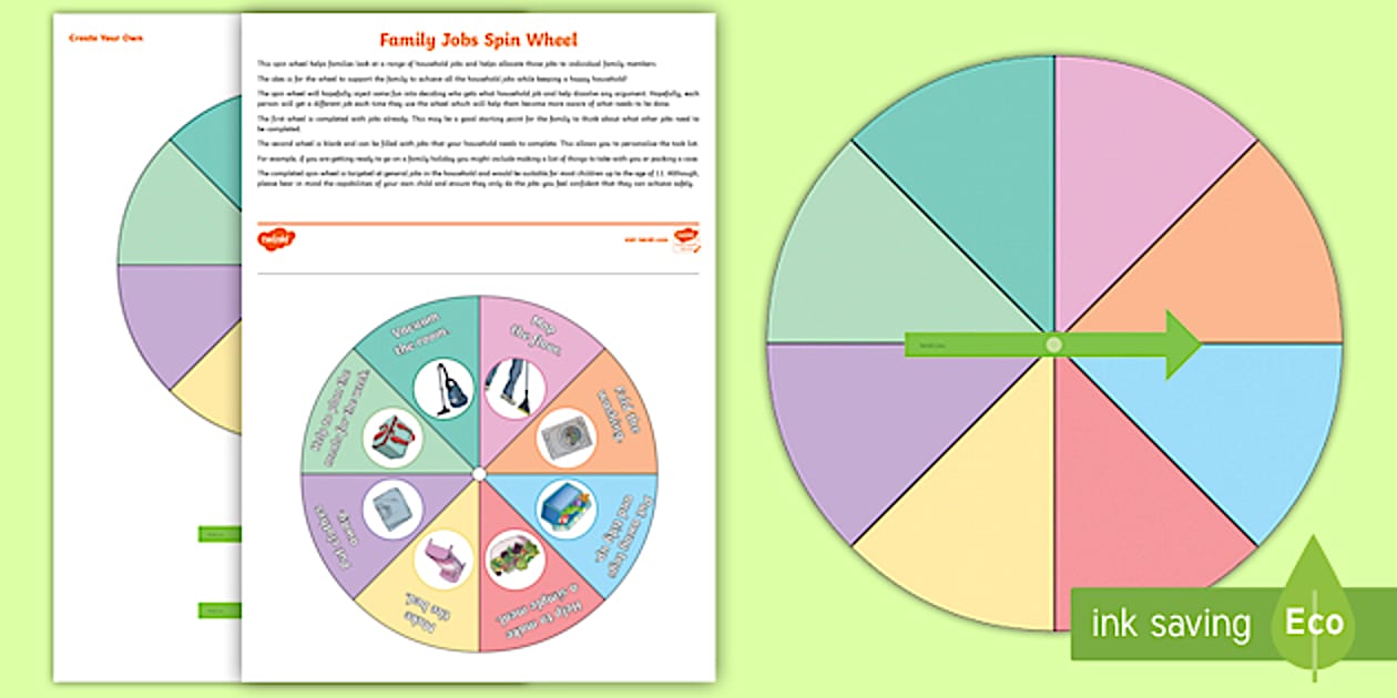 Family Jobs Spin Wheel Activity (teacher made) - Twinkl