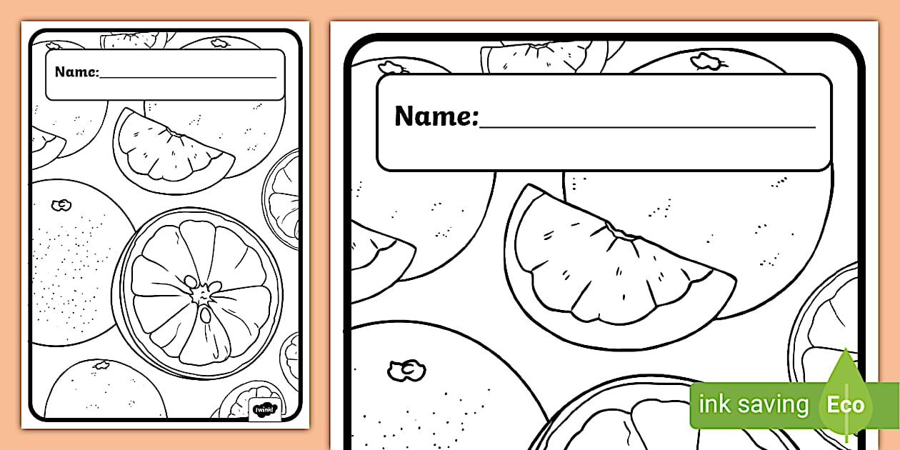 Grapefruit Colouring Book Cover (teacher made) - Twinkl