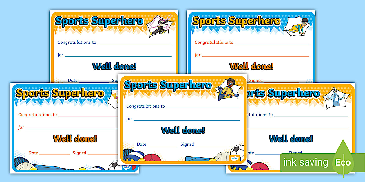 Sports Superhero Certificate | Twinkl | Rewards | P.E.
