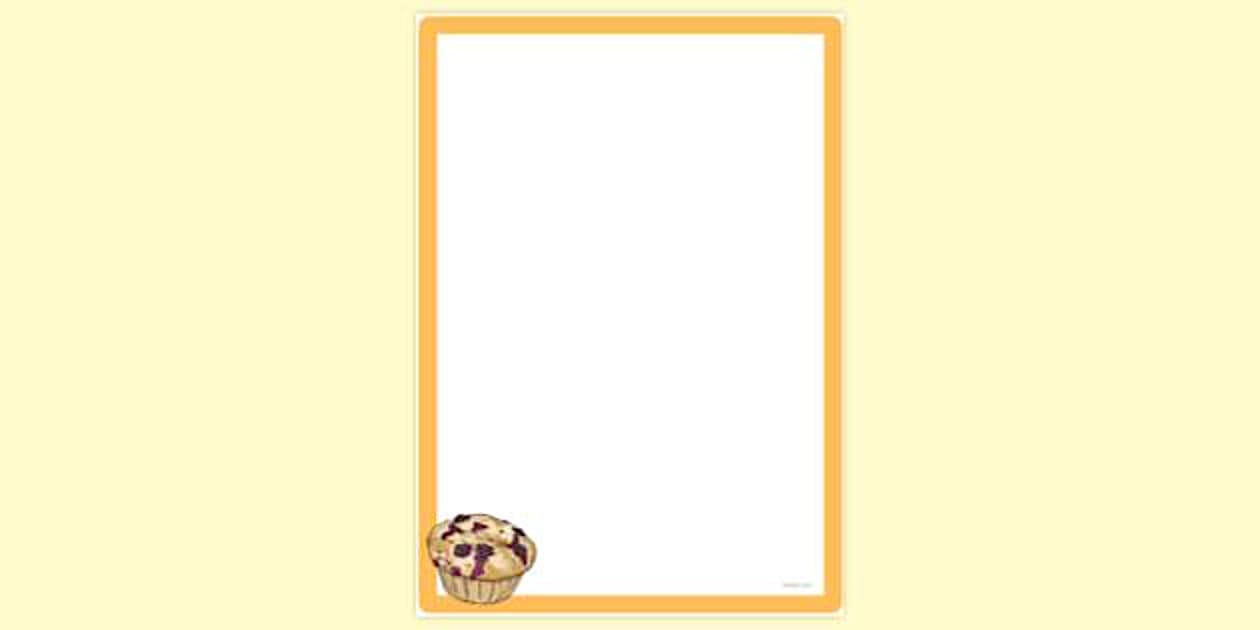 Simple Blueberry Muffin Page Border | Page Borders | Twinkl