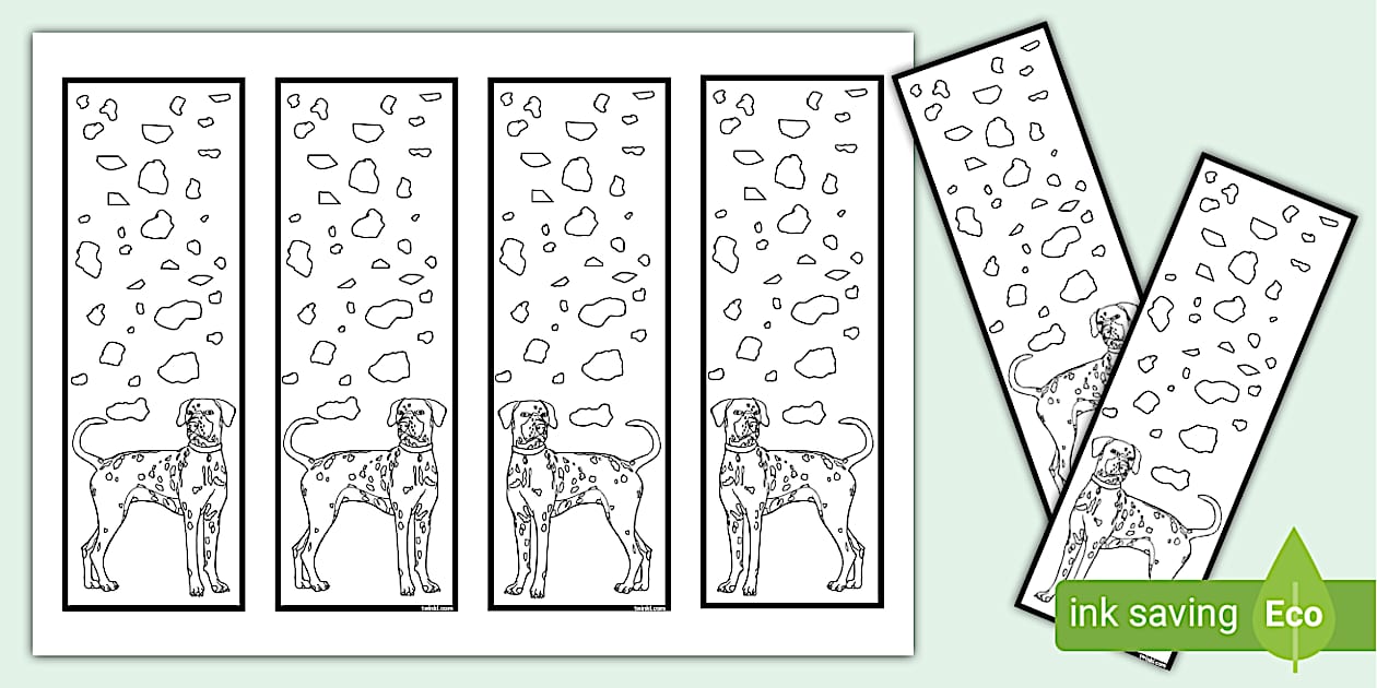 Dalmatian Dog Colouring Bookmarks (Teacher-Made) - Twinkl